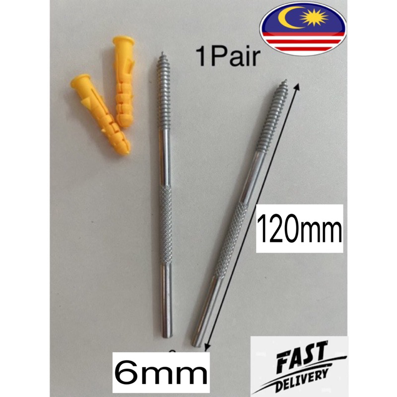 Plastic Wall Plug Expansion Floating Wall Shelf Screw 1 Pair | Shopee ...