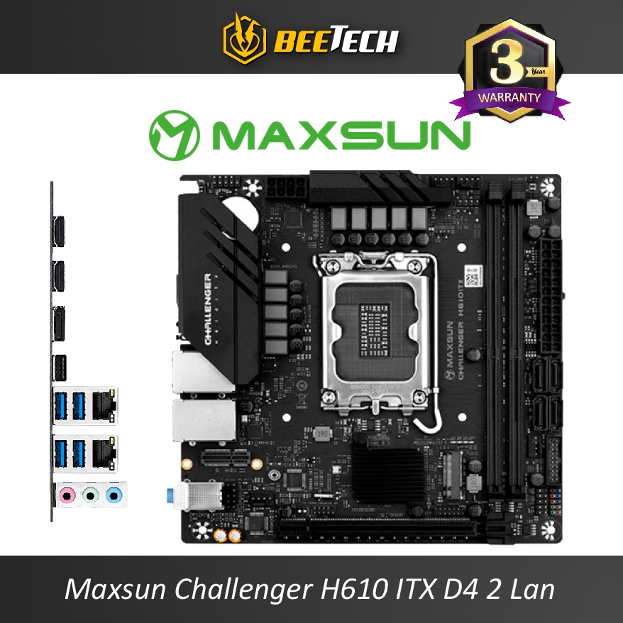 Maxsun Challenger H610 ITX D4 2 Lan Motherboard | Shopee Philippines