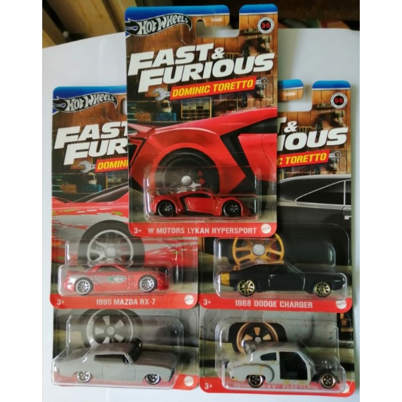 Hotwheels Fast & Furious Dominic Toretto Lykan, Mazda RX7, Chevelle ...