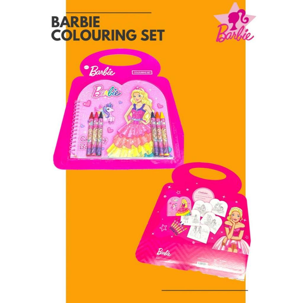 MATTEL BARBIE COLOURING SET CRAYON | Shopee Philippines