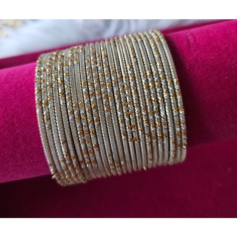 FANCY DOTTED GOLD DUSTED METAL SHINING BANGLE (1 SET 24 PCS) | Shopee ...