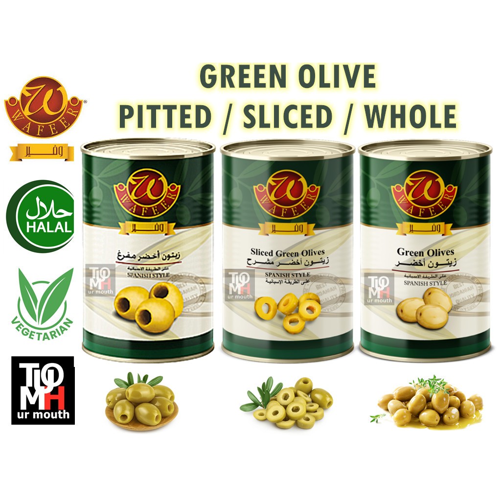 4.2kg WAFEER Green Olive Sliced / Pitted / Whole / Zaitun Hijau/ Slice ...