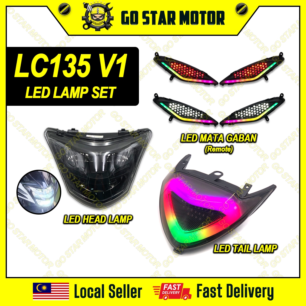 YAMAHA LC135 135LC V1 LED Lamp Set Headlamp Head Lamp Tail Lamp Lampu LED Depan Belakang Mata ...