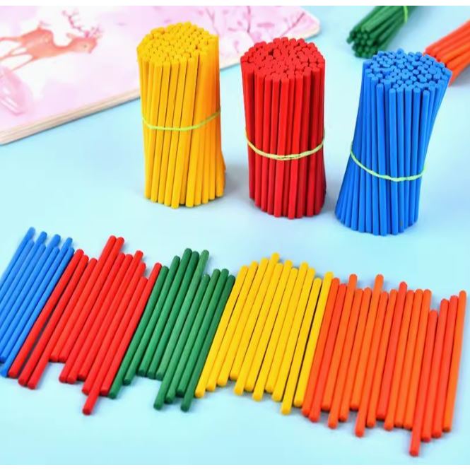 100 Pcs Colourful Plain Counting Bar Counting Sticks Mathematic ...