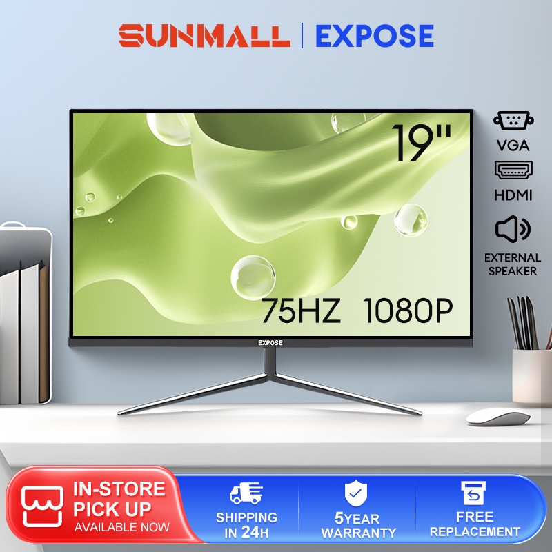 EXPOSE monitor 19 Inch Flat Monitor Gaming 75HZ 24 Inch LED Monitor ...