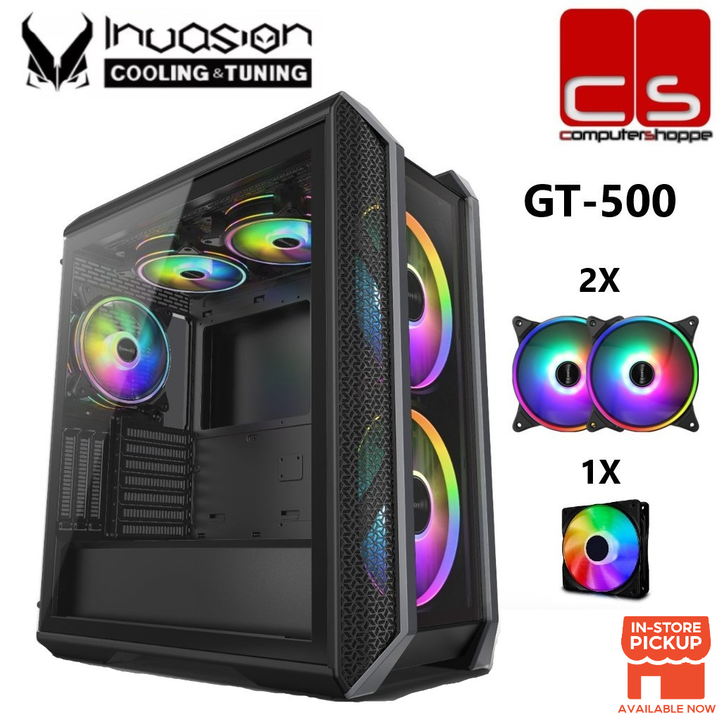 Invasion GT-500 E-ATX Full-Tower Gaming Casing with 2x20cm + 1x12cm ...