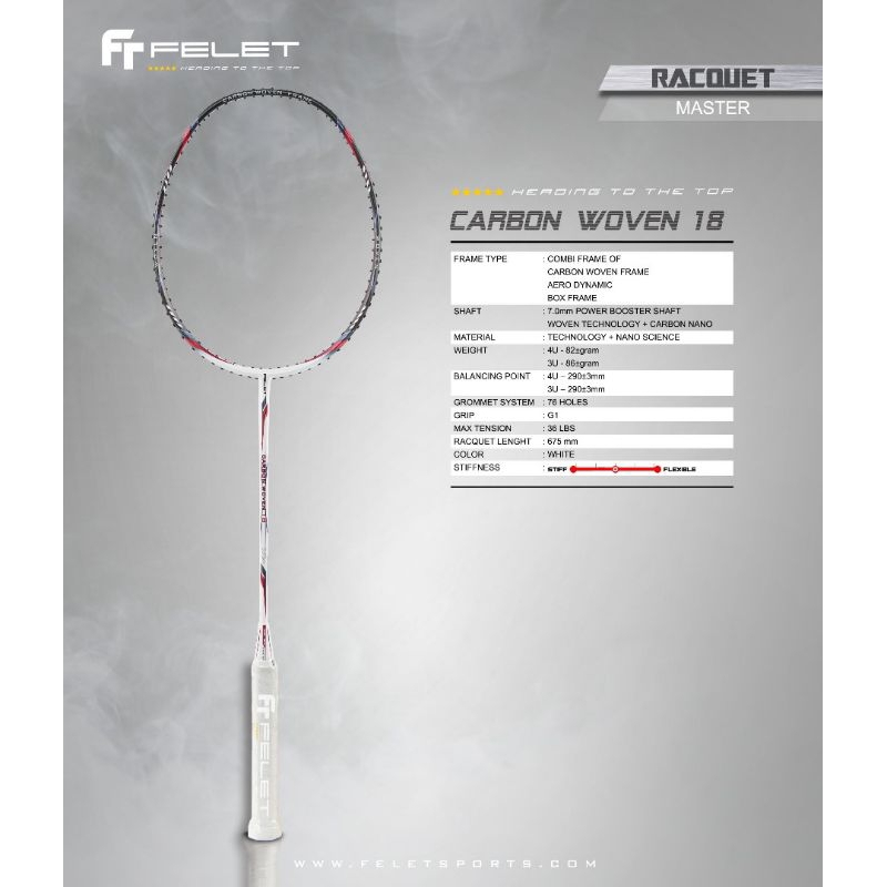 FELET CARBON WOVEN 18 BADMINTON RACKET | Shopee Philippines