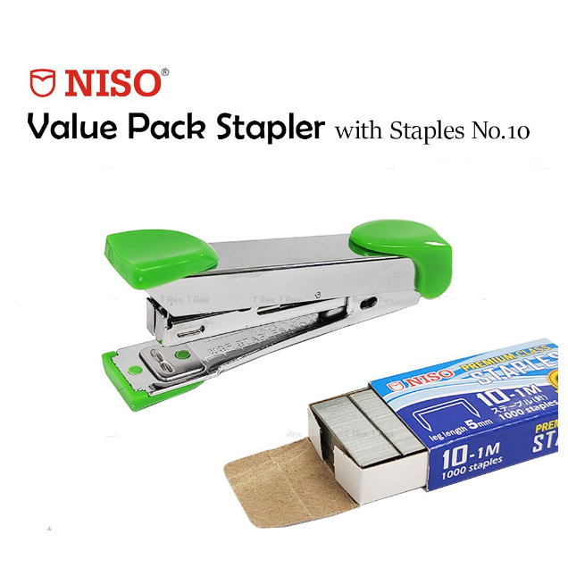 Niso Value Pack Stapler & Refill Set No.10 / School Office Stapler ...