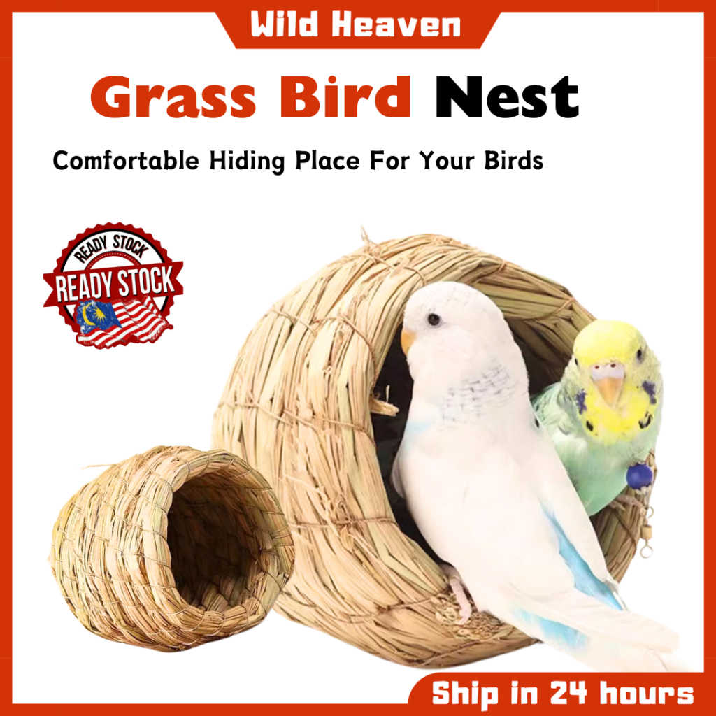 Bird Woven Grass Nest Parrot Furniture Love Bird Cave House Habitat ...