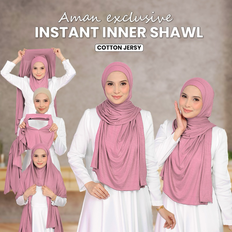 Instant Shwal with Inner neck material Soft Cotton viral hejib | Shopee ...