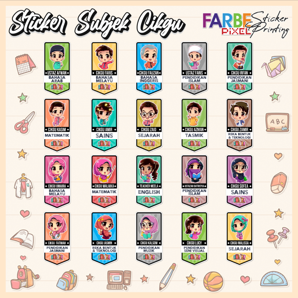 Subject sticker for teachers. cikgu Subject sticker, OSEM subject ...