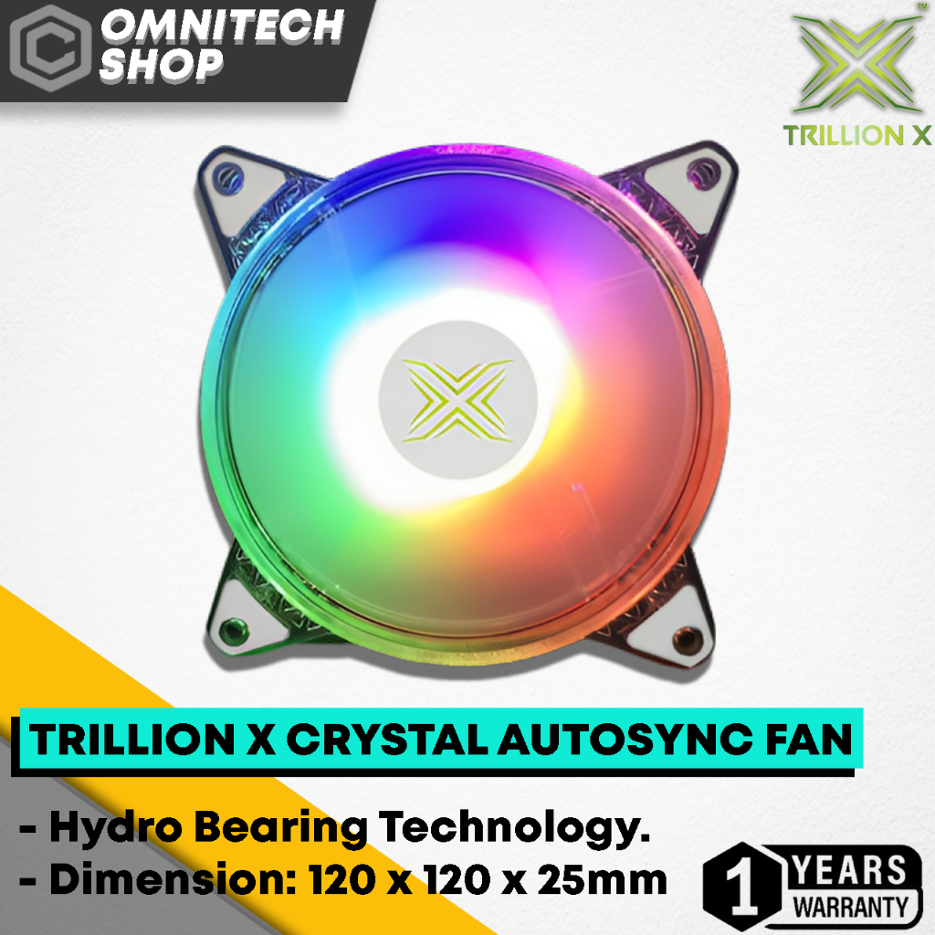 Omnitech Shop TrillionX Crystal Auto Sync RGB 120mm Transparent PC Case ...