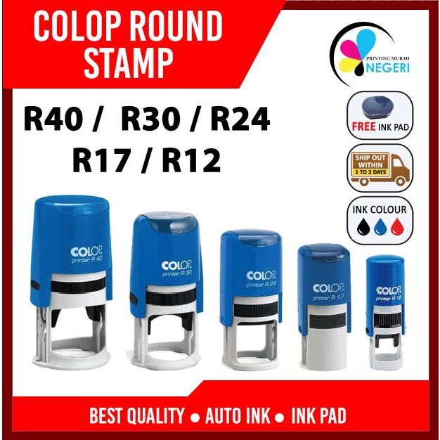 SAME DAY POST OUT COLOP Self-Inking Round R12 R17 R24 R30 R40 | Shopee Philippines