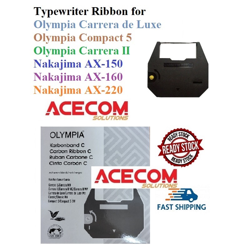 Nakajima Typewriter Mesin Taip AX-150 AX-160 AX-220 AX210 AX-210 Ribbon ...