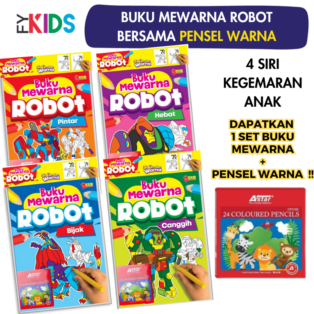 Coloring Books-Bot-Coloring Books+Color PENSEL-Kids-Coloring Books-Boys ...