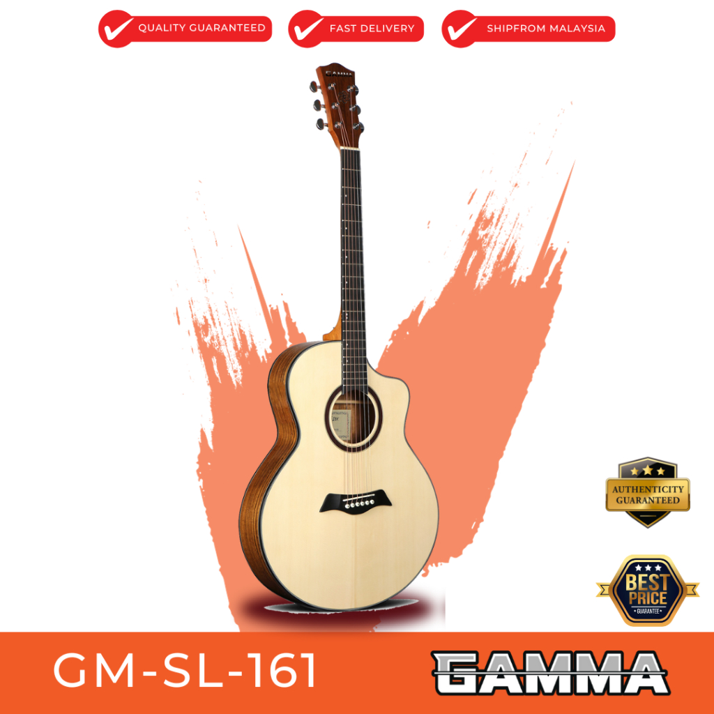 GAMMA (SL-161) 40inch Grand Auditorium SLIMBODY Acoustic Guitar ( GM-SL-161 / LS-161 / LS-161-40 ...