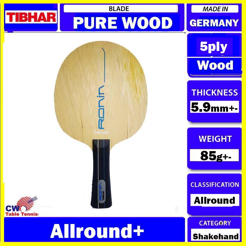 Tibhar Ronin Blade Table Tennis Bat Ping Pong Kayu Pure Wood Paddle ...
