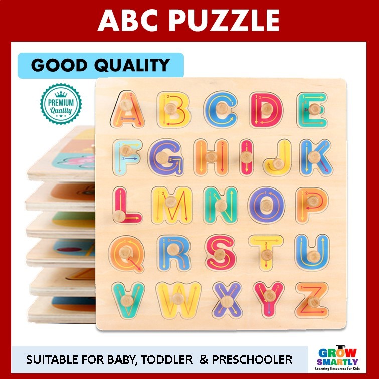 ABC Puzzle Wooden puzzle for kids Mainan abc puzzle wood puzzle abc ...