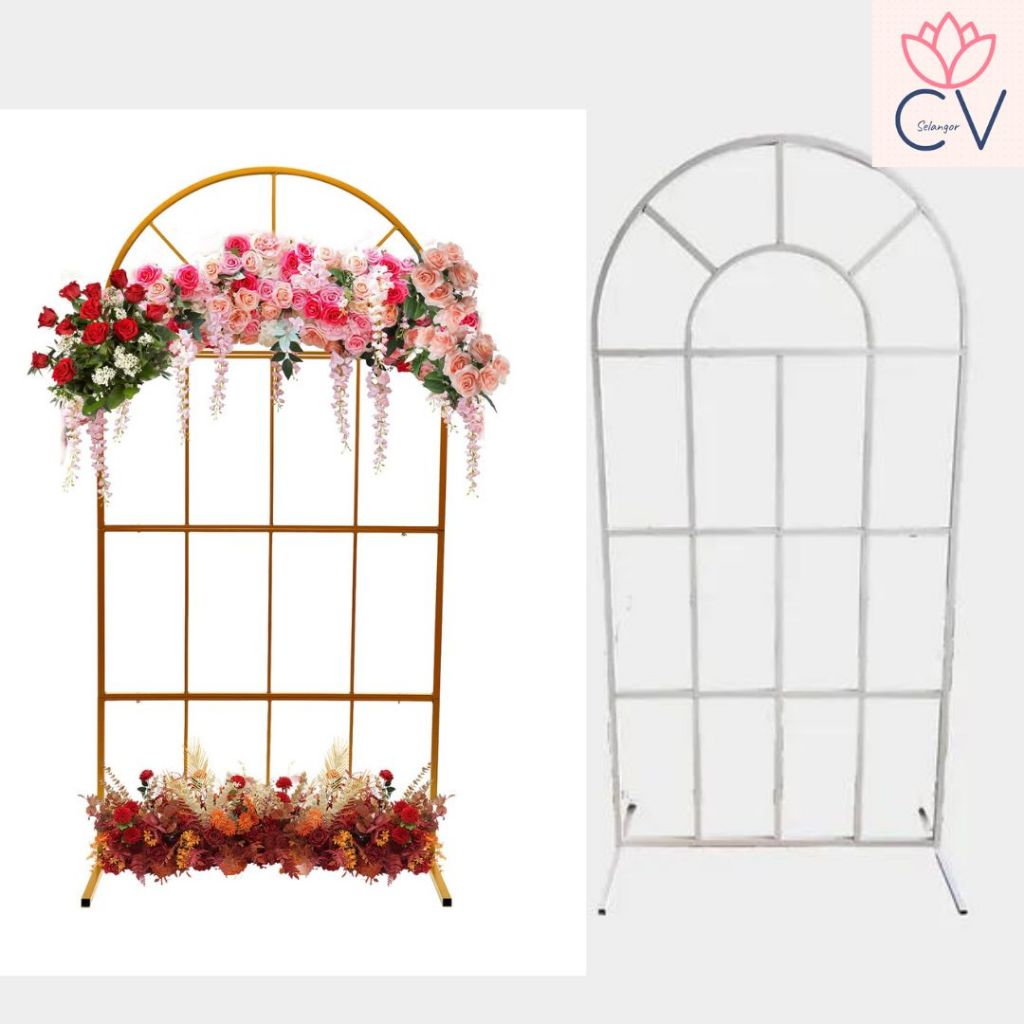 Iron Wedding Arch Decorative Garden Backdrop Door Stand Flower Frame ...