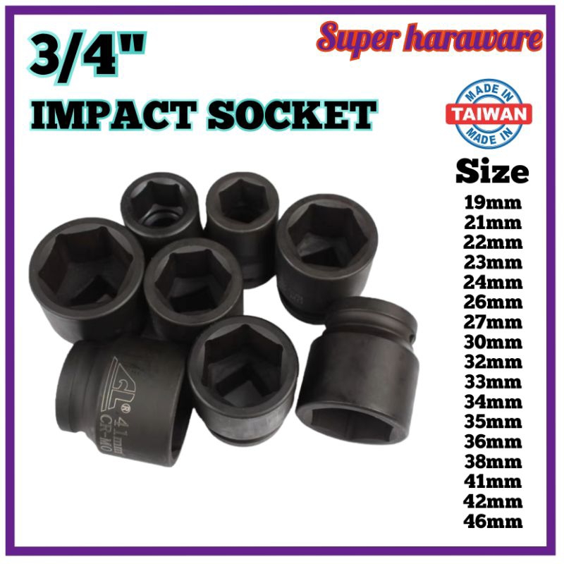 3/4" 19mm-46mm 6PT GERMANY EXTRA LONG IMPACT DEEP SOCKET/IMPACT DEEP ...