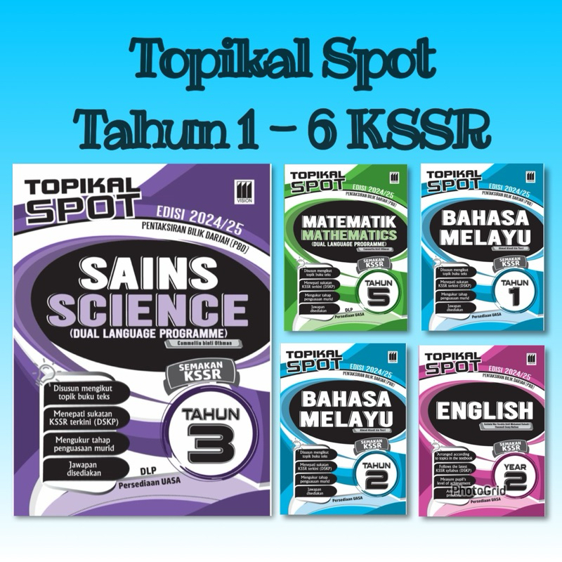 Vision Edition 2024/25 • Topical Spot Bahasa Malay / English / Science / Mathematics Year 1 - 6 ...