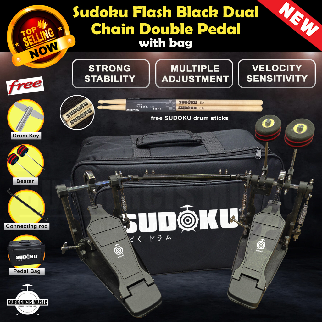 Sudoku Flash Black Drum Double Pedal twin pedal double Chain Drive ...