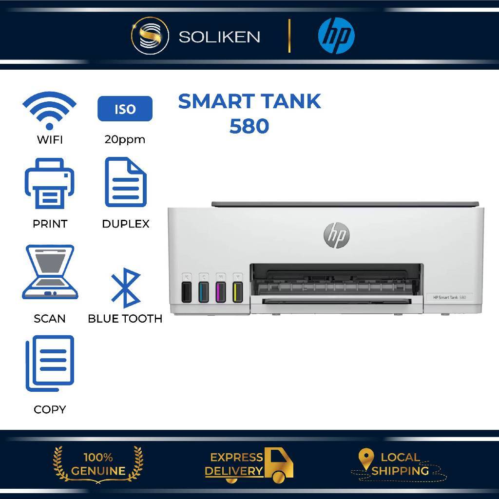 HP 580 Printer Smart Ink Tank 580 HP580 Printer (WiFi) / HP 520 HP520 ...