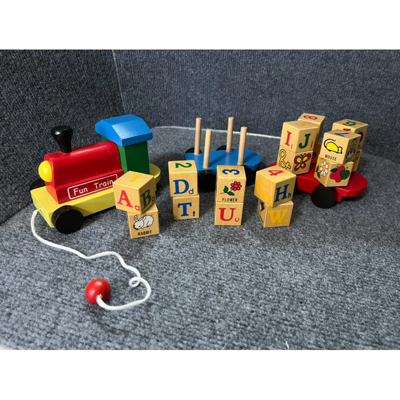 Wooden Fun Train with education wooden block / Education Wooden Train ...