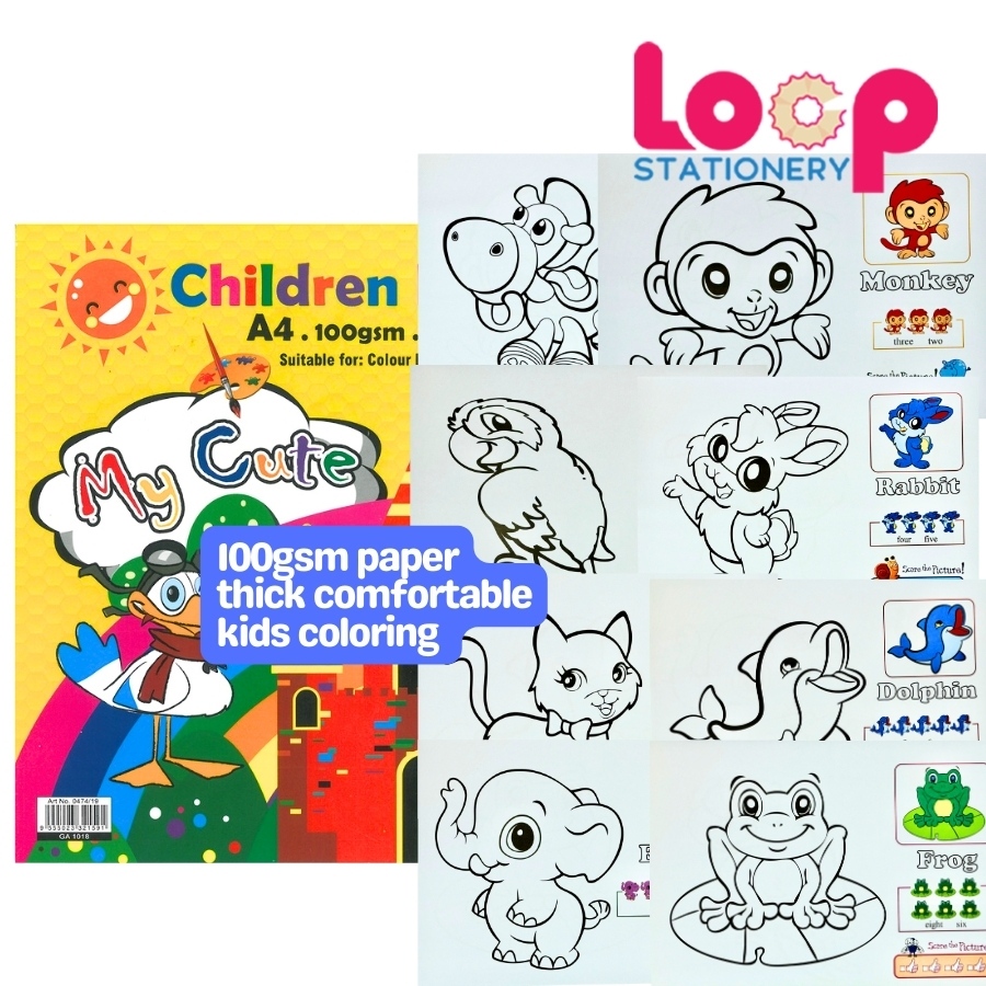 A4 Colouring Book Children Art Book A4 100gsm Buku Warna | Shopee ...