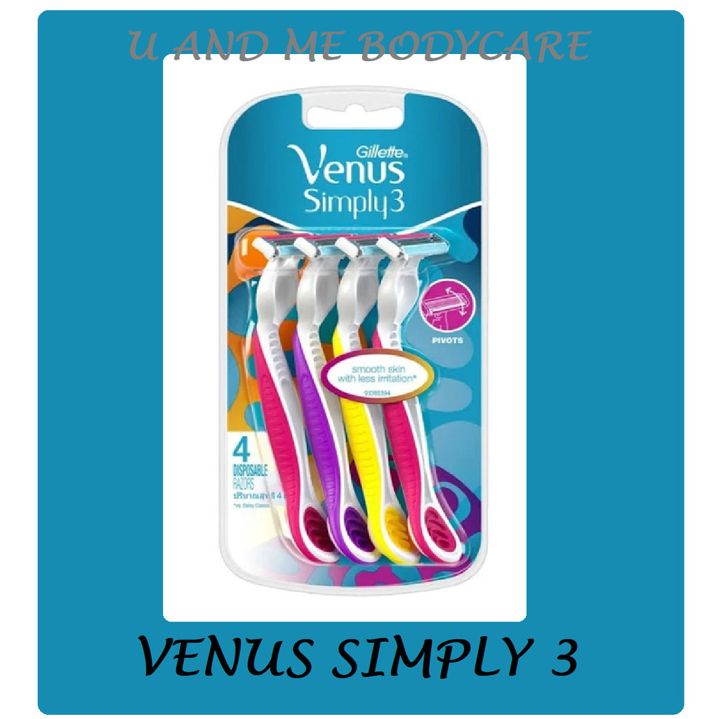 Gillette Venus Simply 3 Disposable Razor for woman (Shave) | Shopee ...