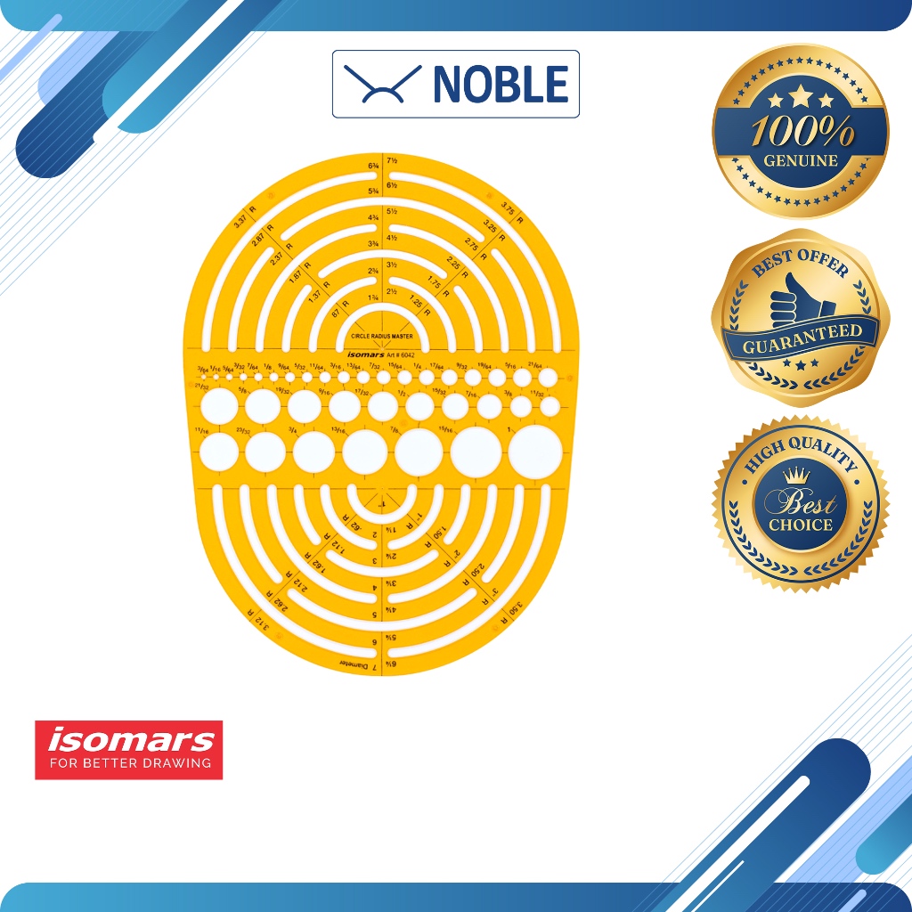 Isomars Circle Radius Master Template 6042 - with various sizes of ...