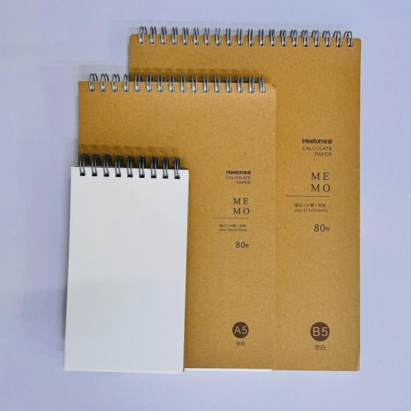 Heeton Wire-O Memo Pad Plain 80pages [KRAFT COVER] | Shopee Philippines