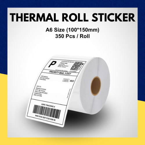 A6 Label Thermal Paper Sticker Shopee AWB Thermal Shipping Label 350pcs ...