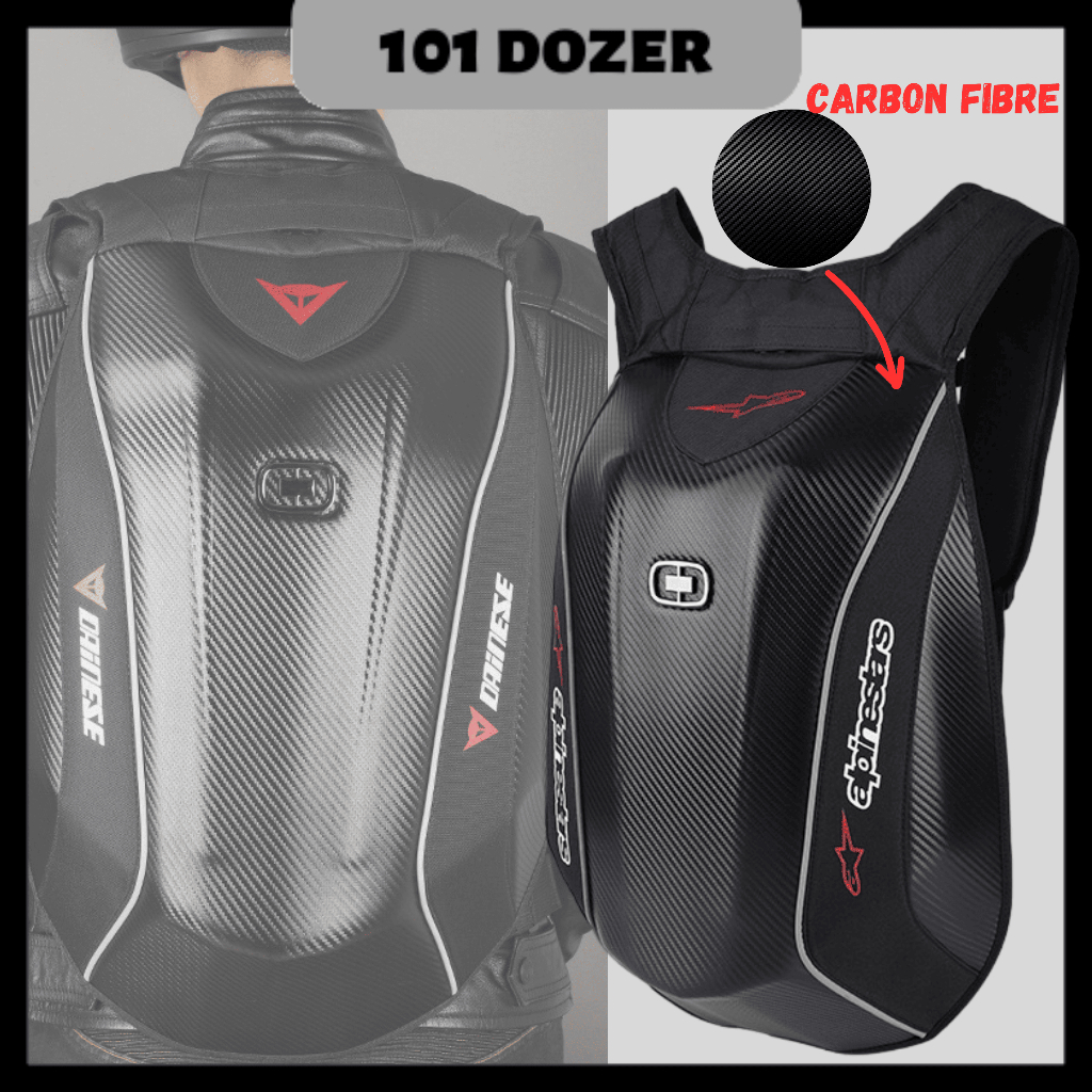Carbon Fibre Backpack D-Mach Motorcycle Riding Backpack Hard Shell ...