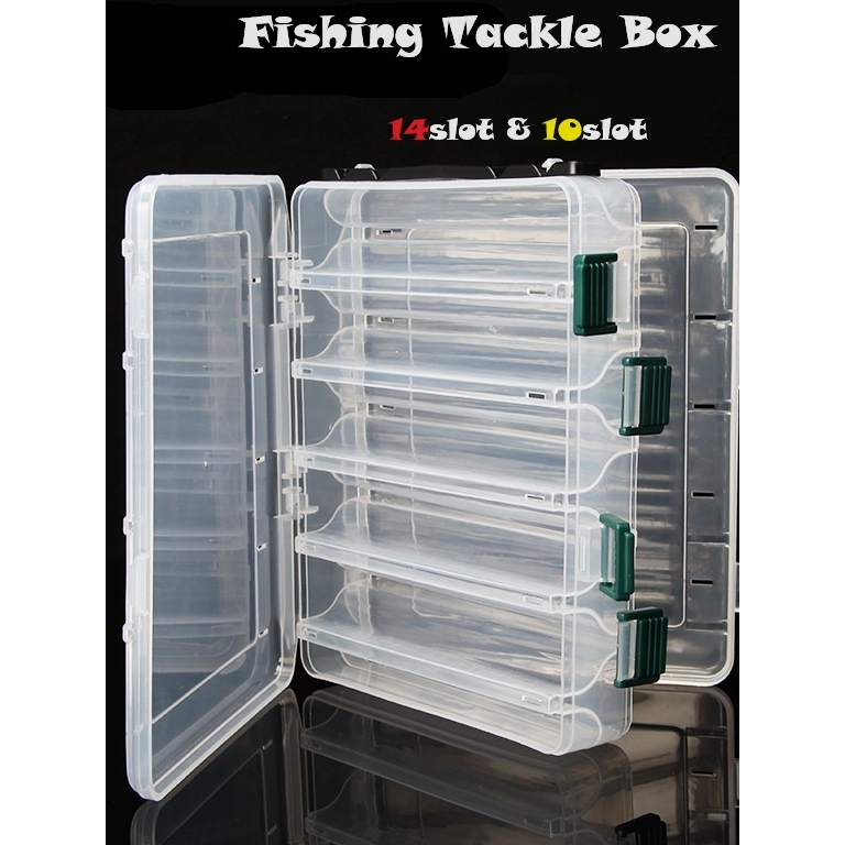 B006-fishing Tackle Box/ Double Side Open Lures Box/10slot and 14slot ...
