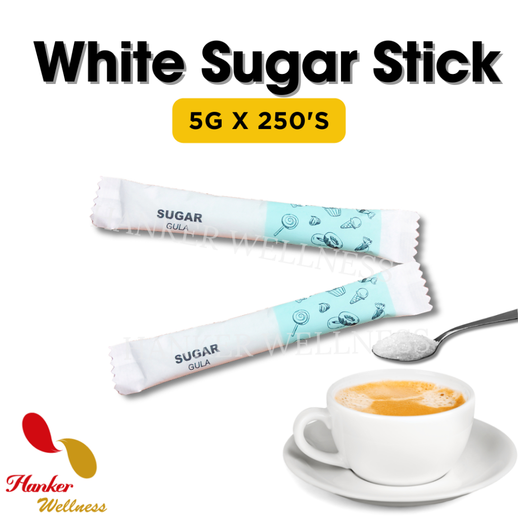 White & Brown Sugar Sachets Gula Putih & Gula Perang 250 Packets ...