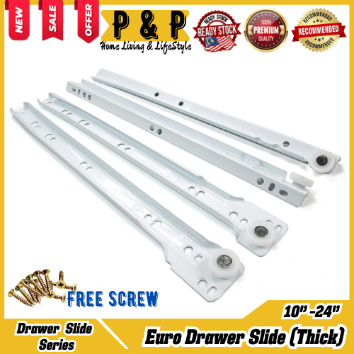 Drawer=1set Heavy Duty Drawer Slide Roller Runner Drawer Roda Rail ...