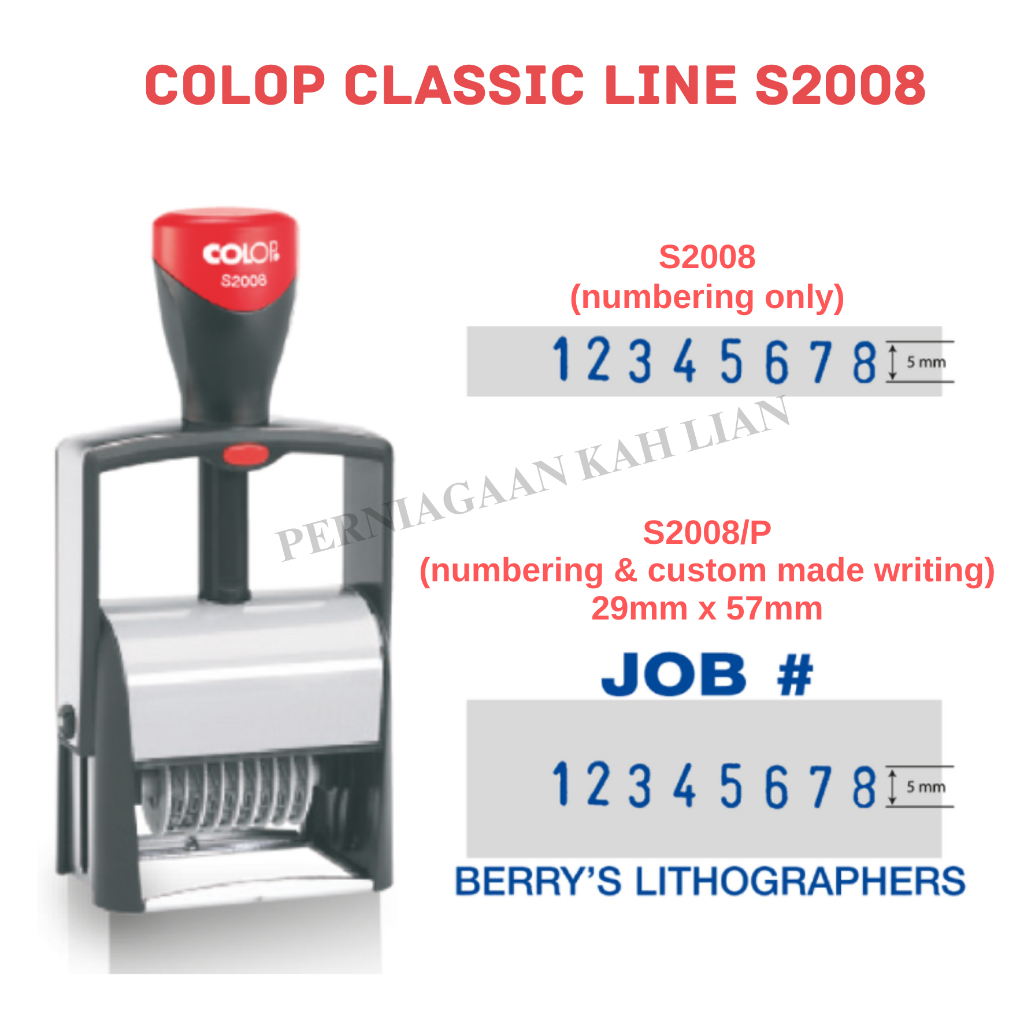 COLOP Classic Line S2008 Self-Inking Custom Dater / Date Stamp / Number Stamp Chop (8 Bands ...