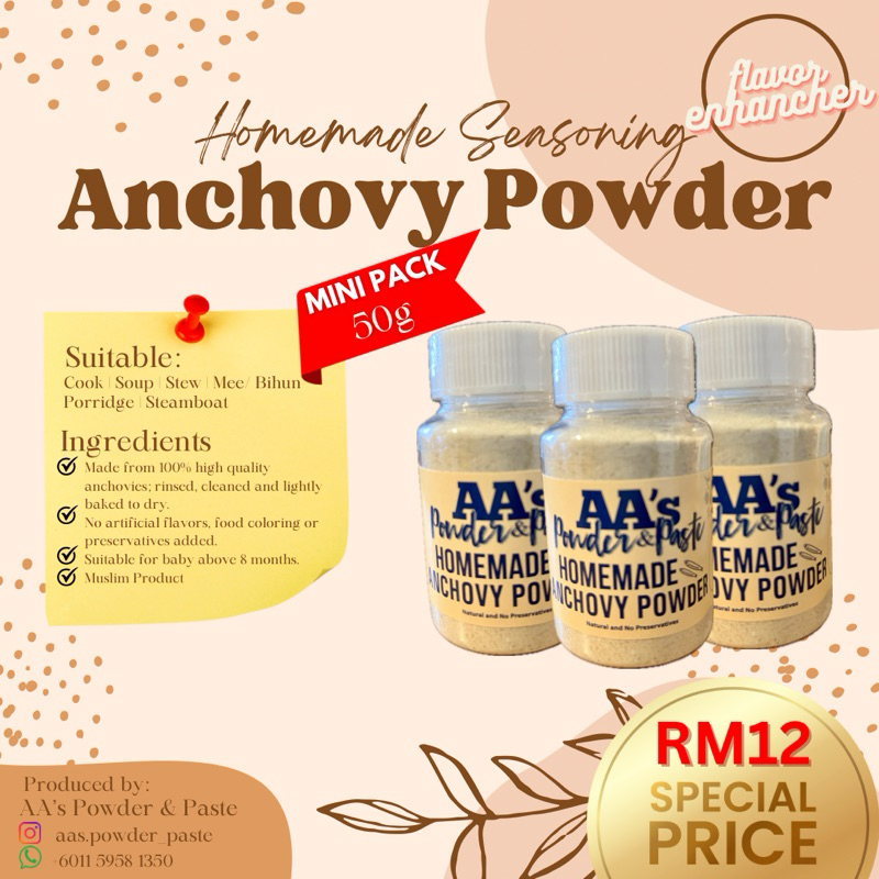 100% Natural Anchovy Powder Bilis Fish Powder 50g | Shopee Philippines