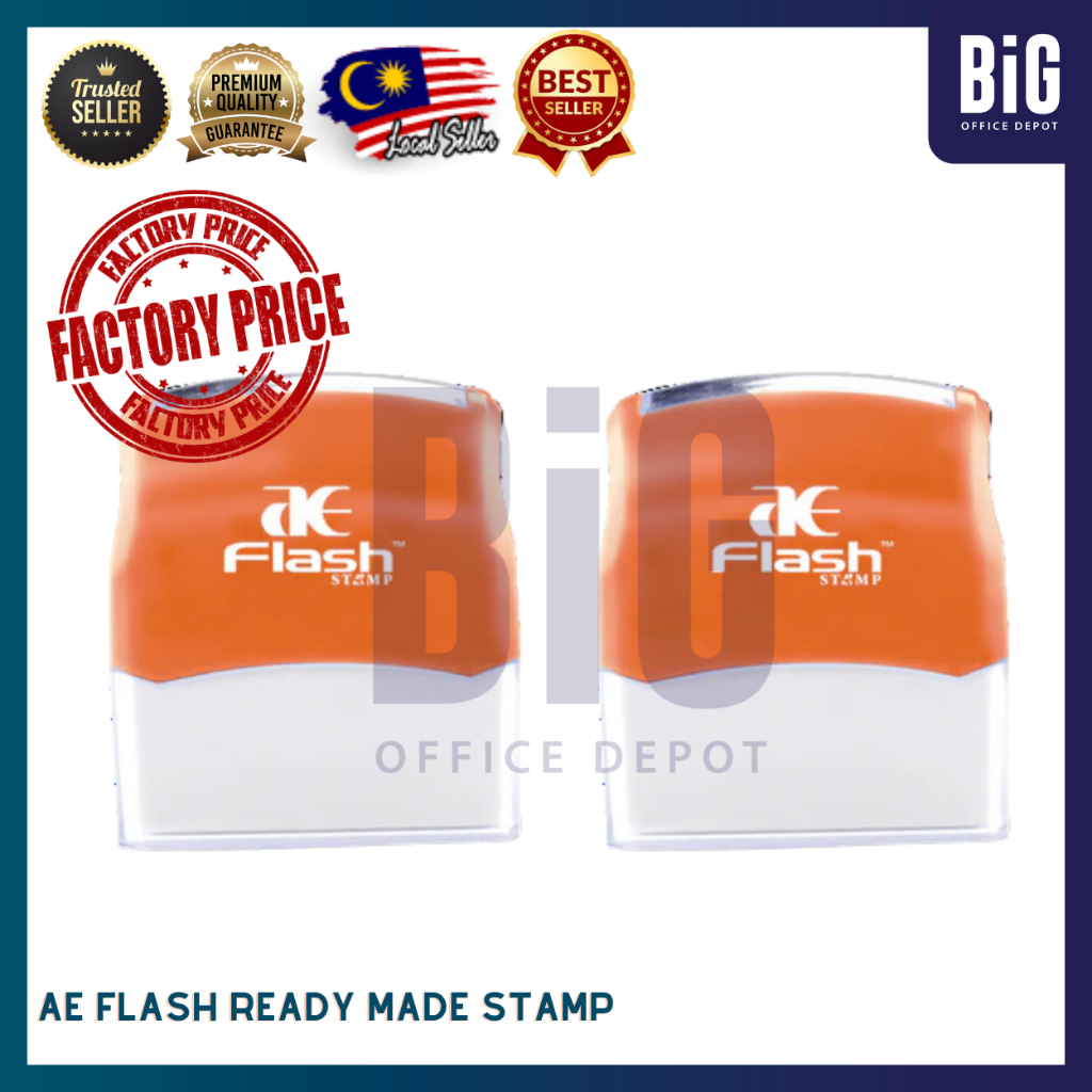 AE RED INK SELF-INKING COMMERCIAL FLASH STAMP / MADE CHOP (C.O.D /PAID ...