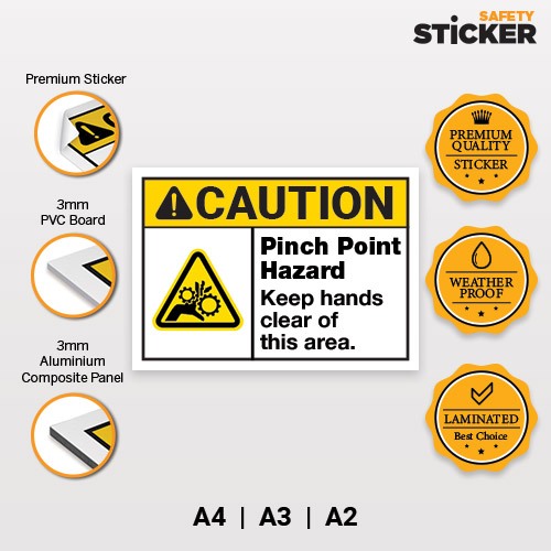 Caution Sign Pinch Point Hazard | Shopee Philippines
