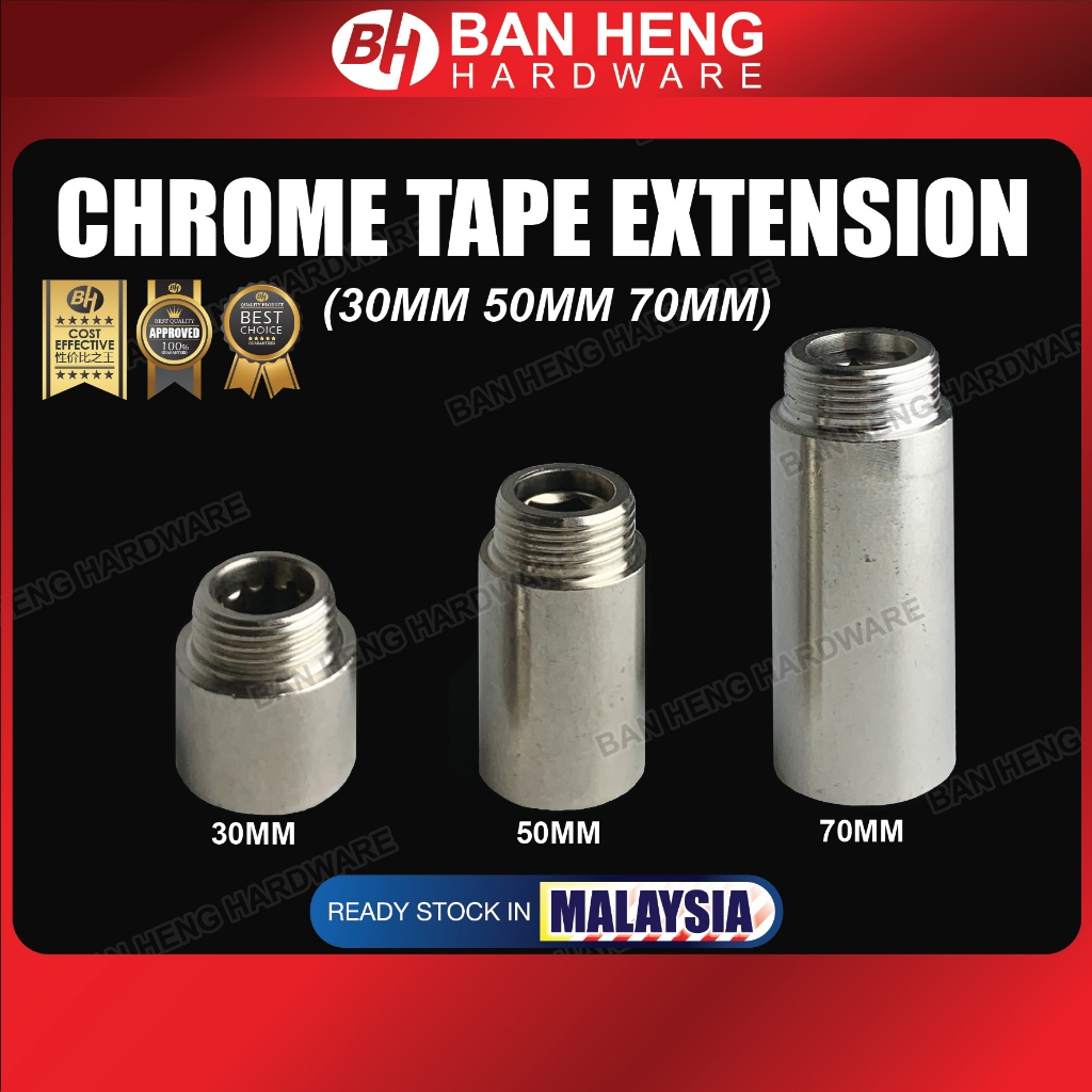 1/2" Chrome Tap Extension / Adaptor Extension Socket 30mm 50mm 70mm ...
