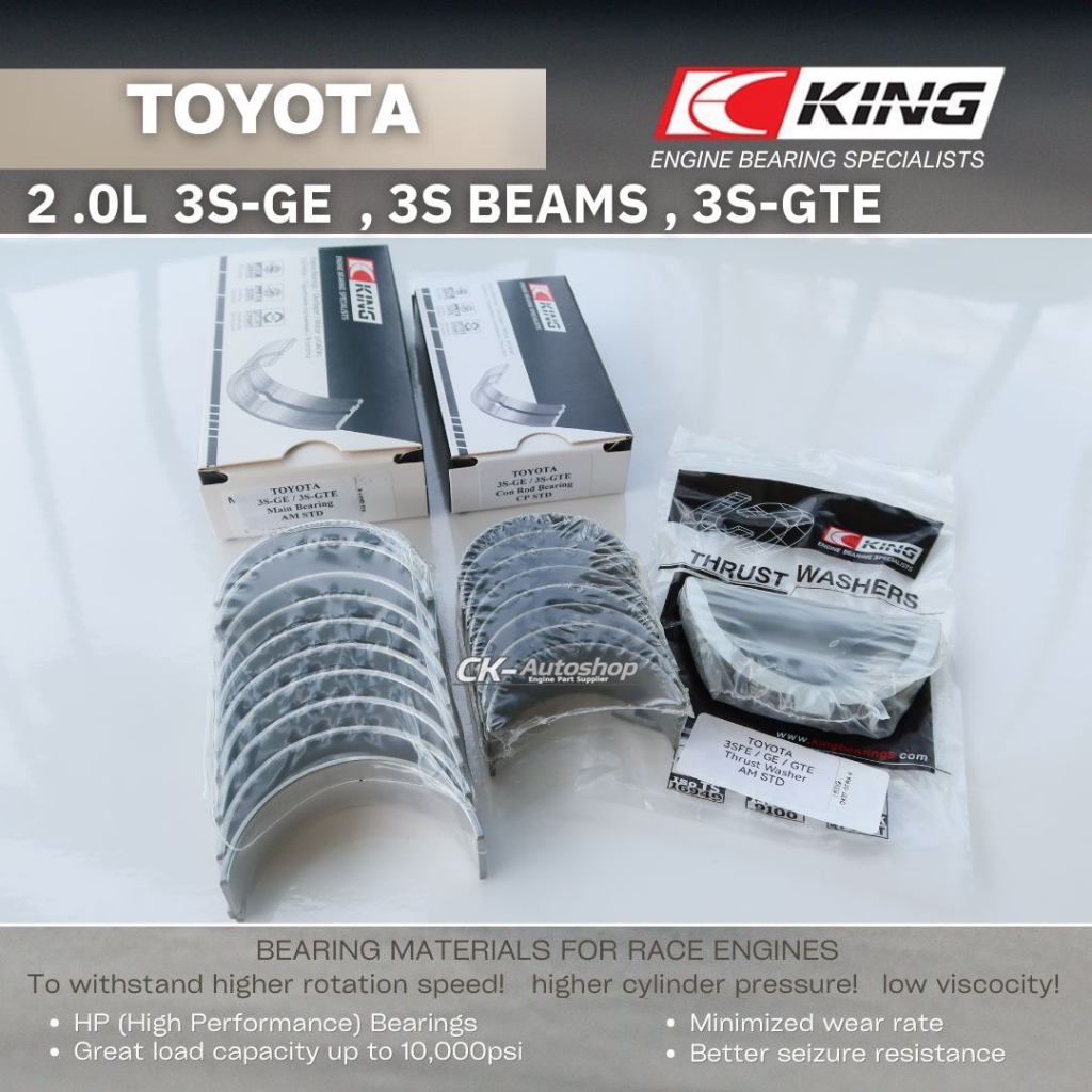 KING Bearing main+rod bearings 3SGE 3SGTE for Celica GT4 ST165 ST185 ...