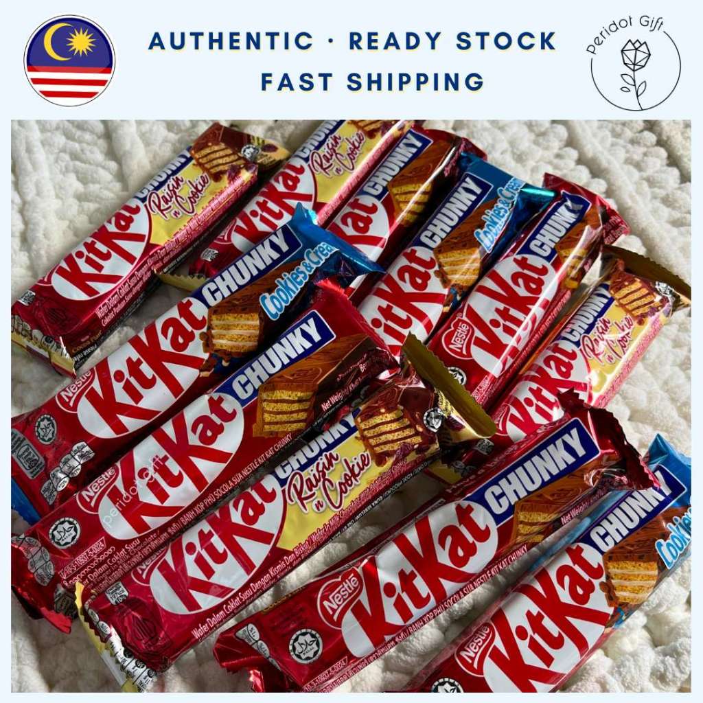 Kitkat chocolates 38g Chunky - Milk Cookies & Creme Raisin coklat ...