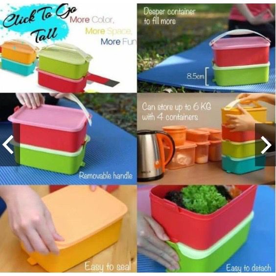 2077 Tupperware Microwaveable Round Click To Go /Click To Go Tupperware ...