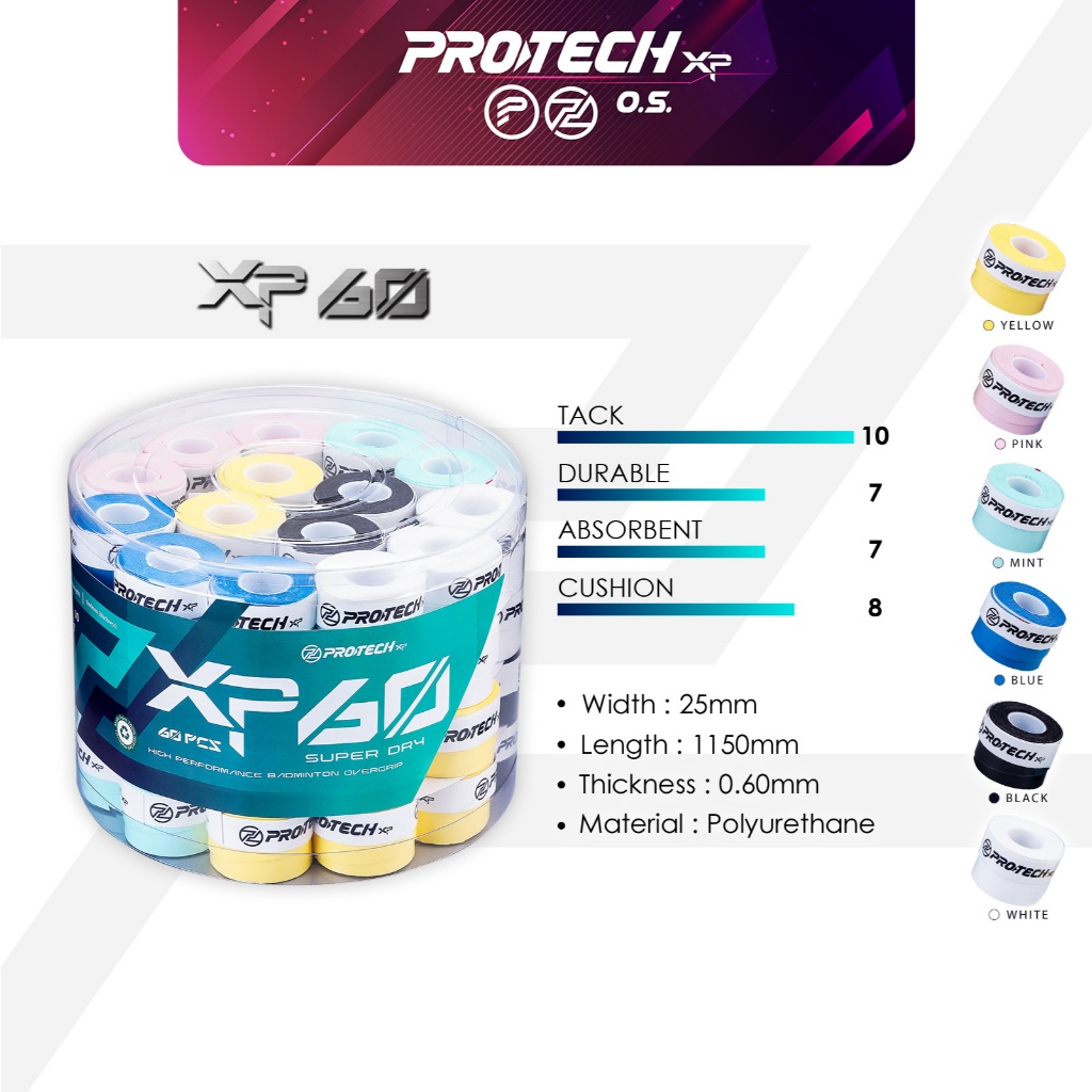 PROTECH "SUPER DRY" Overgrip XP60 (1pc) | Shopee Philippines