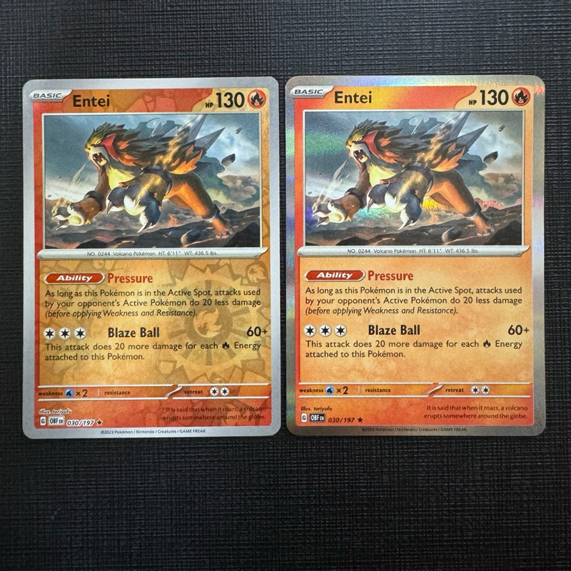 Entei Reverse Holo/Holo set Obsidian Flame - PTCG Pokemon Card | Shopee ...