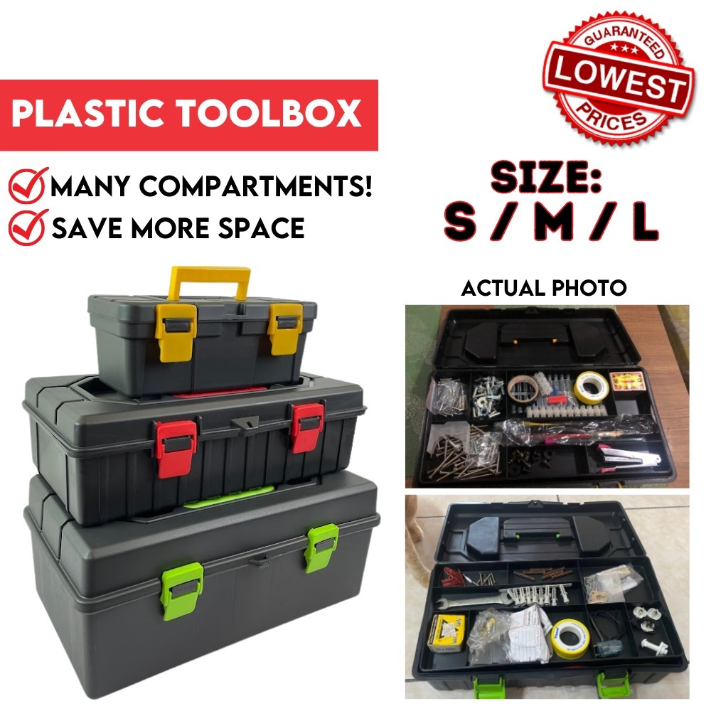 ToolBox Plastic Tool Box Set Spanar Box Plastic Storage Toll Box Fishing Box Bekas Tool Kotak ...