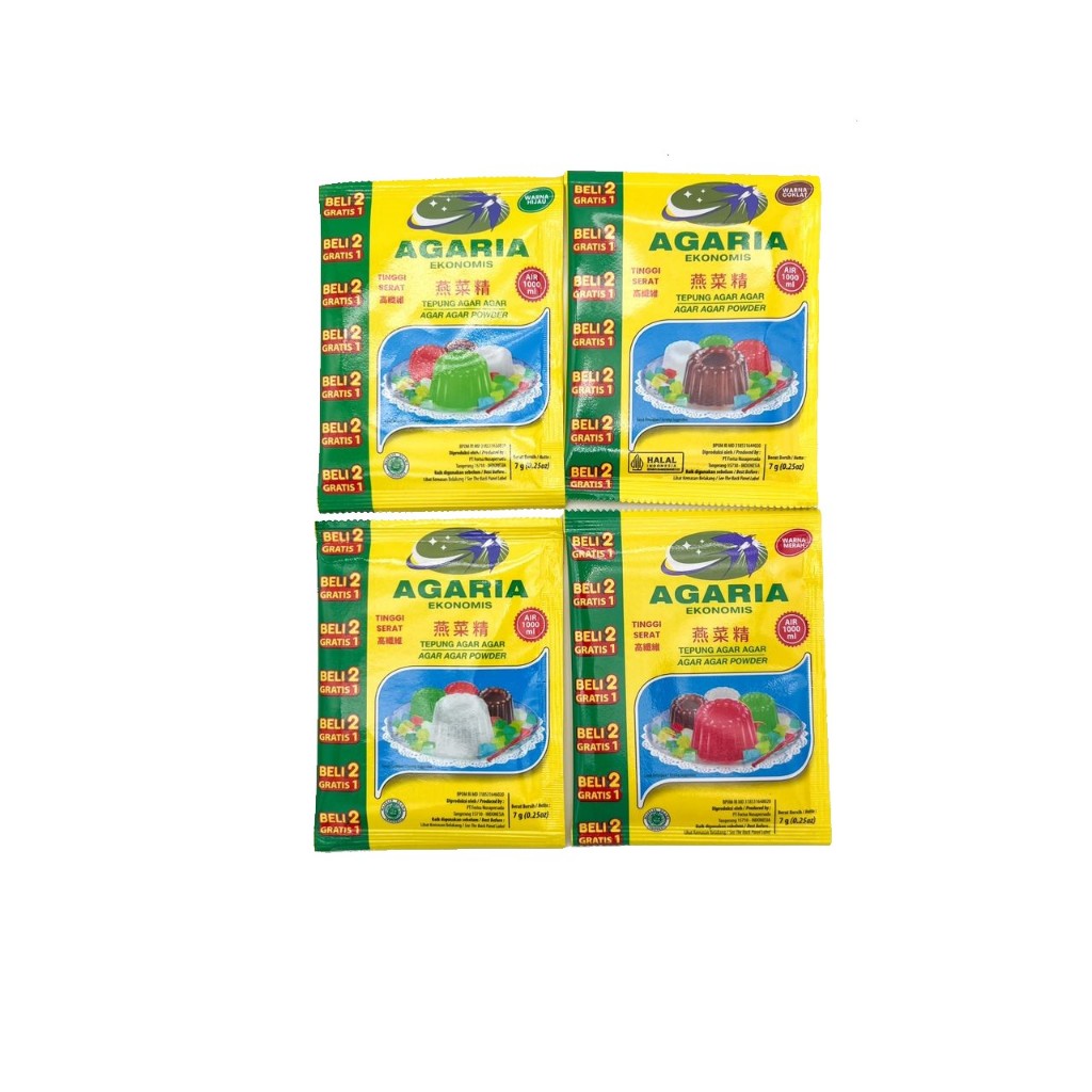 (Halal) Agaria Tepung Agar Agar Sachet, High Fiber 7g (buy 2 Sachets ...