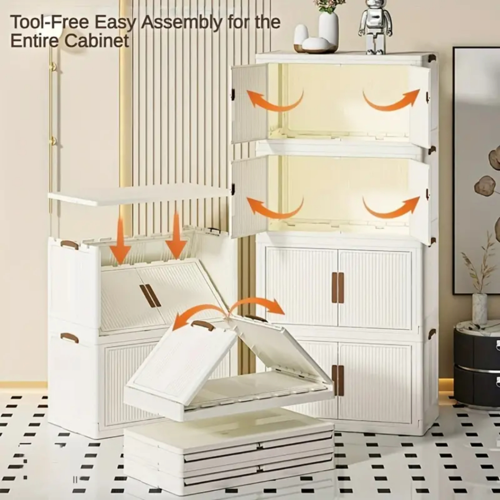 Storage box 4/5 tier / foldable cabinet storage / clothes / kotak ...